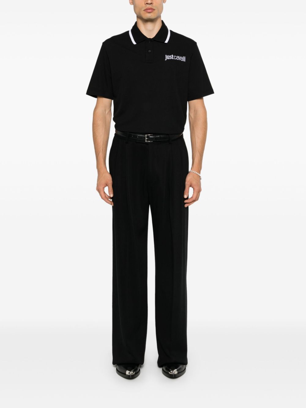 JUST CAVALLI logo-embroidered polo shirt