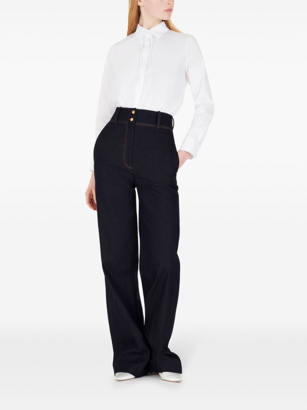 ADAM LIPPES Adam Lippes Thin Bow Cotton Shirt