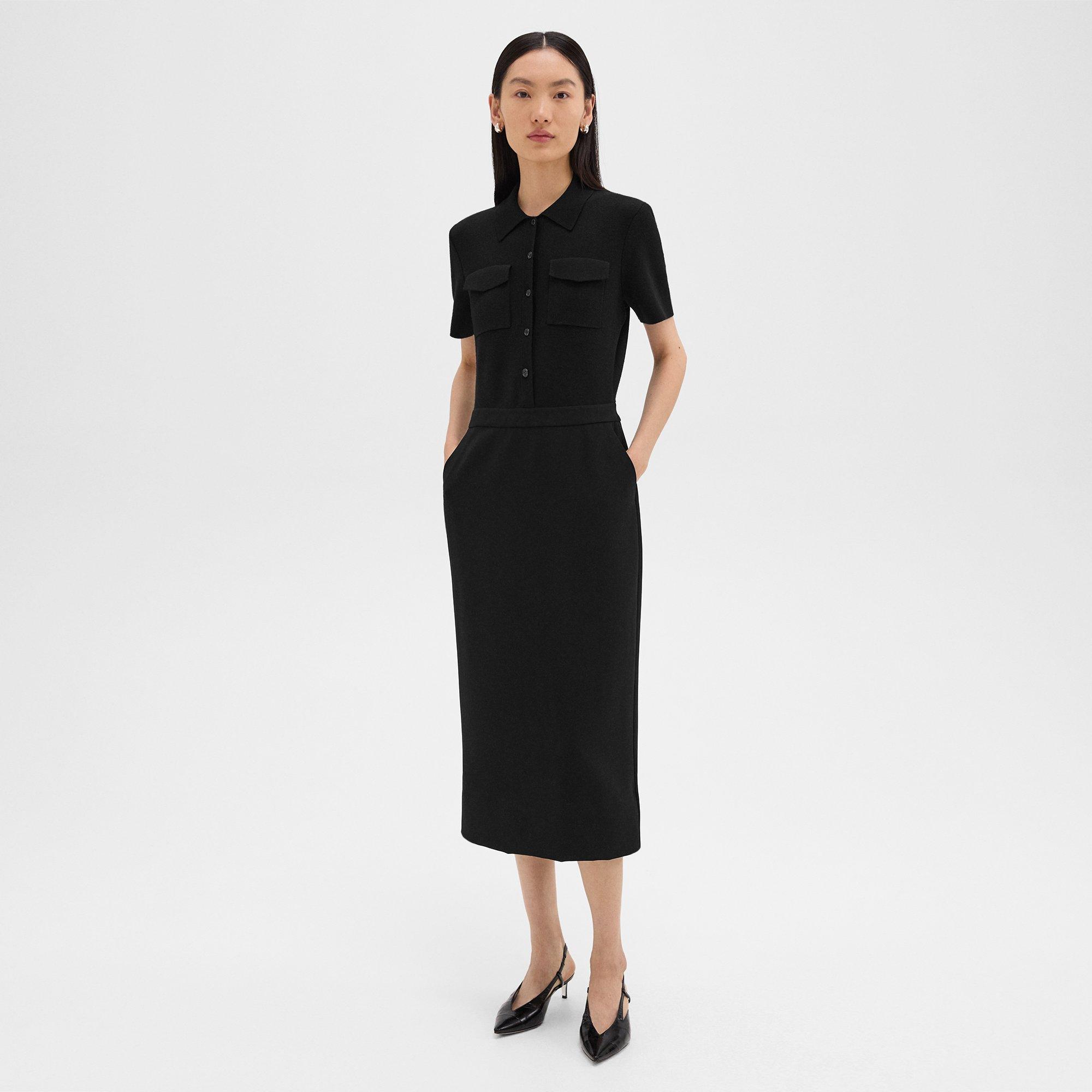 THEORY Military Midi Shirt Dress