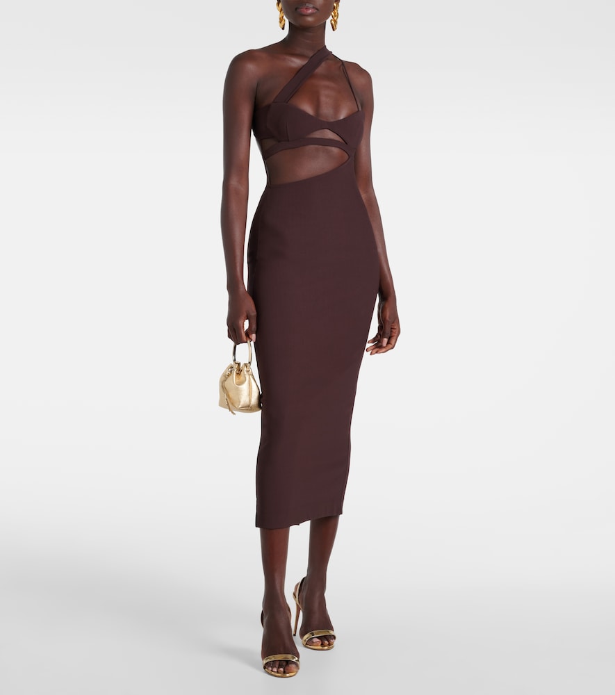 NENSI DOJAKA Nensi Dojaka Asymmetric Silk Midi Dress