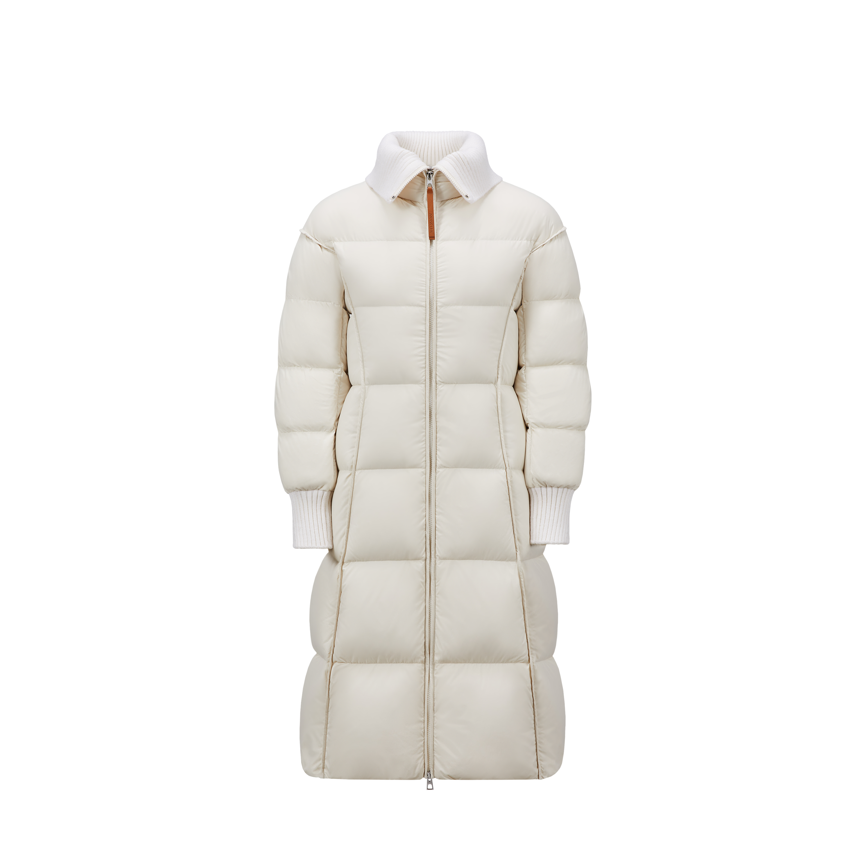Moncler Brerelle Long Down Jacket White Editorialist