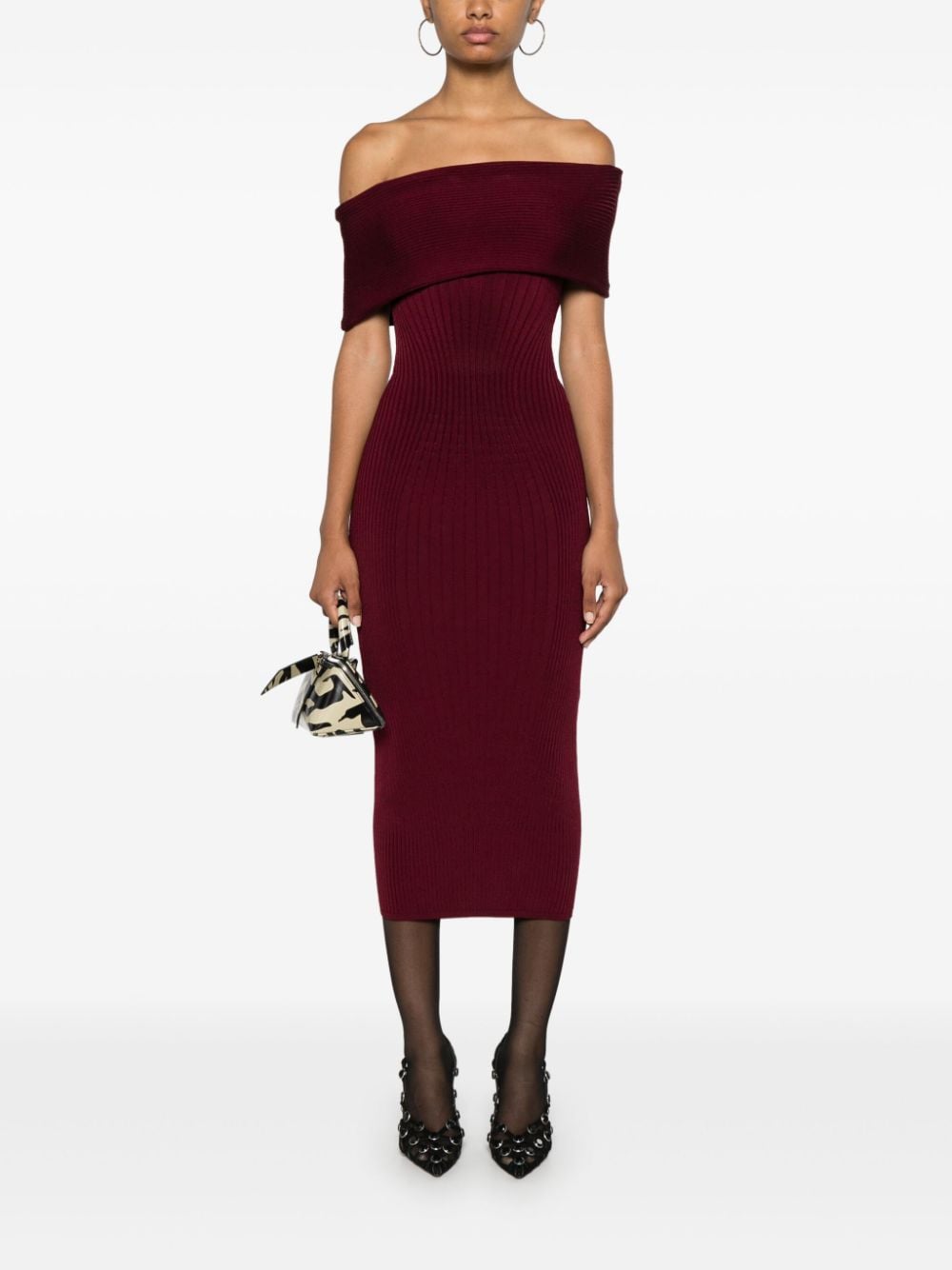 MUGLER Mugler Off-Shoulder Knit Dress