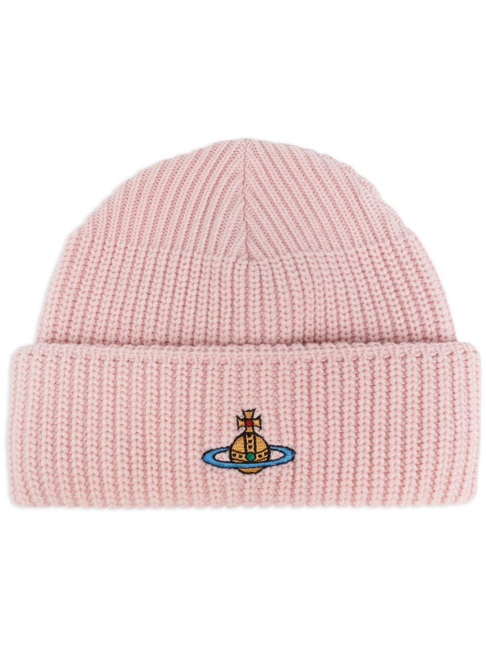 Vivienne Westwood Orb-Embroidered Beanie - Pink | Editorialist