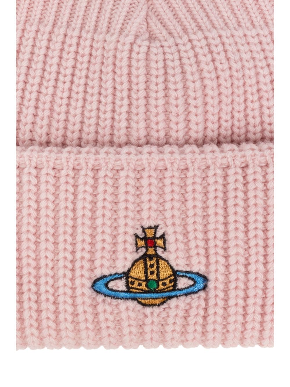 Vivienne Westwood Orb-Embroidered Beanie - Pink | Editorialist