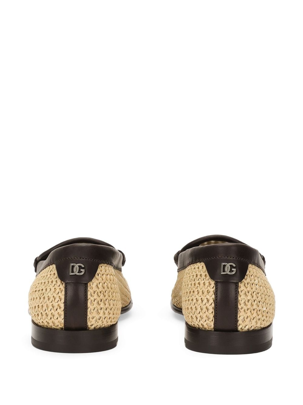 Dolce & Gabbana Woven Raffia Loafers - Beige | Editorialist display picture 1