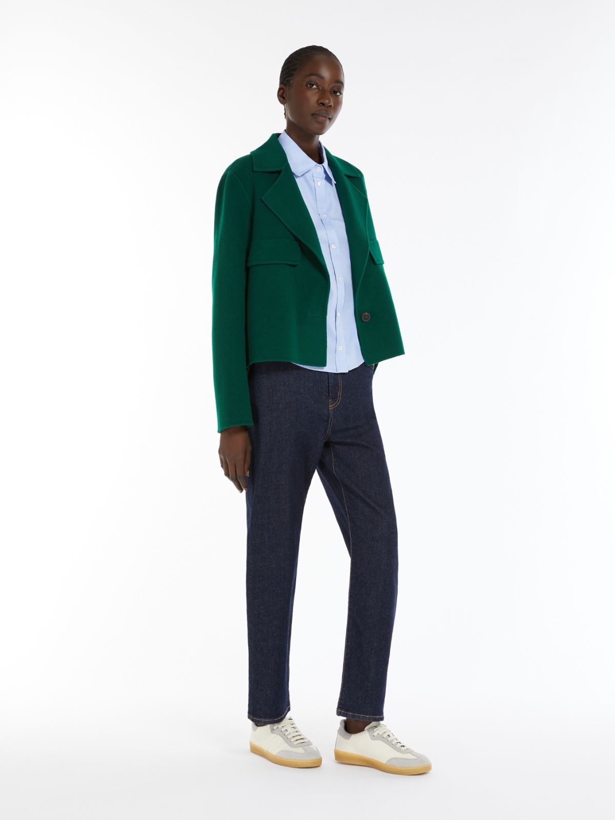 Max Mara Boxy Wool Jacket - Green | Editorialist