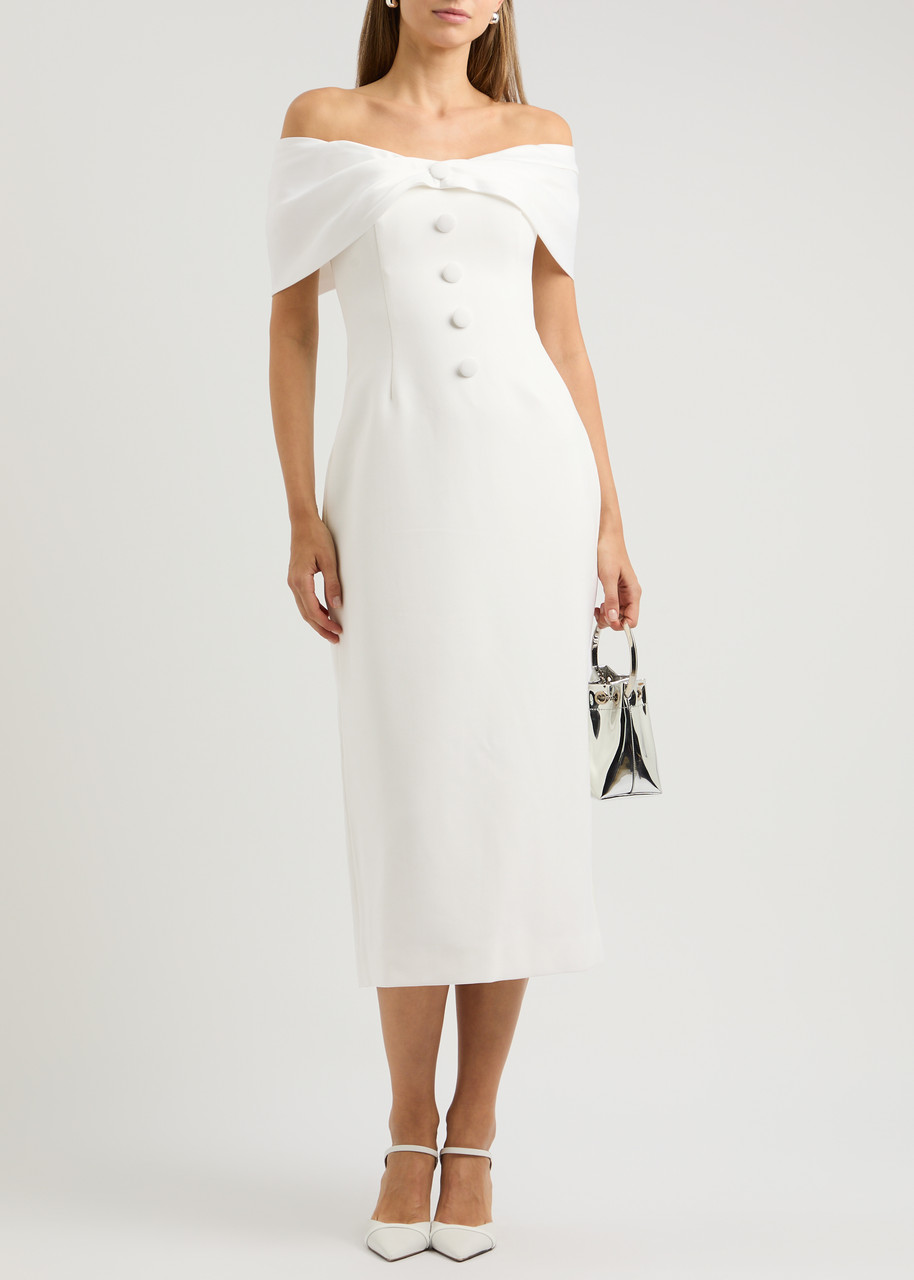 Oddmuse Bow Midi Dress - White | Editorialist