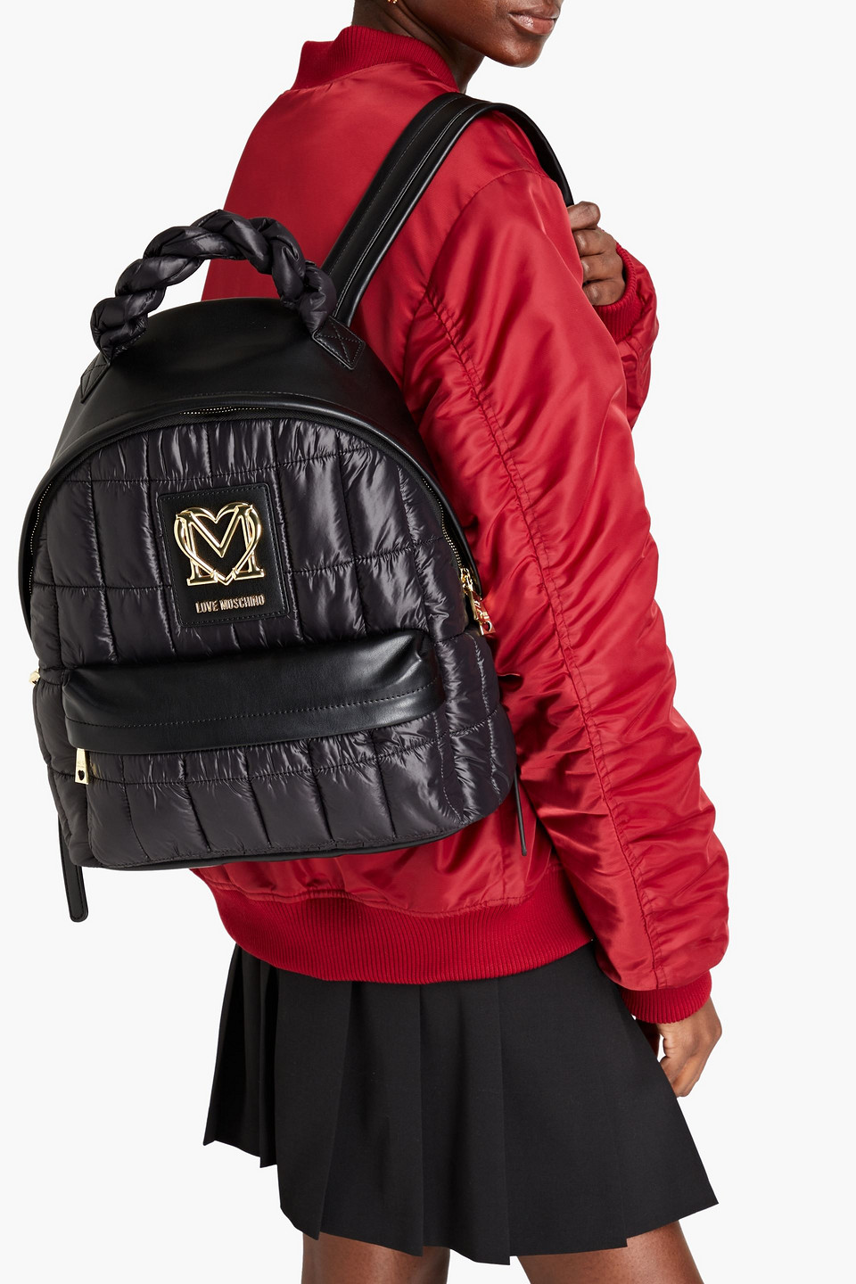 Moschino Quilted Shell Backpack In Black - 70% Off  display picture 1