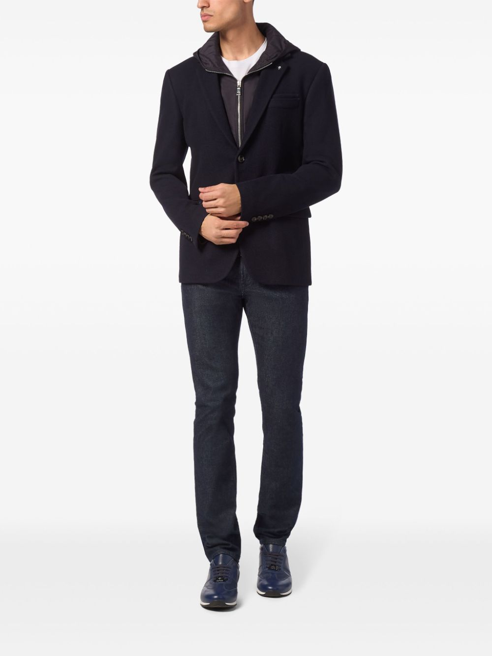 BILLIONAIRE Layered Hoodie Blazer