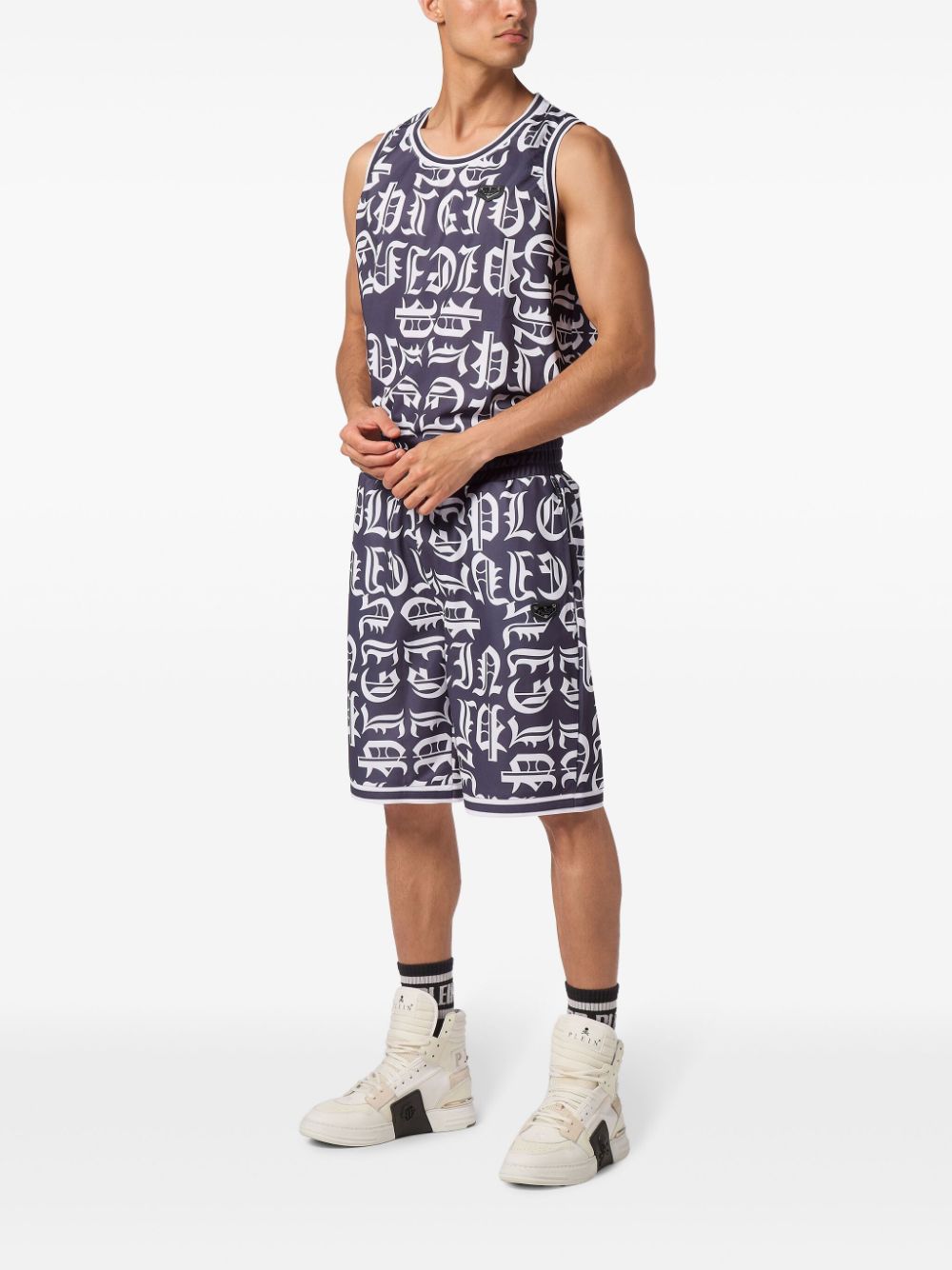 PHILIPP PLEIN Philipp Plein All-Over Logo-Print Shorts