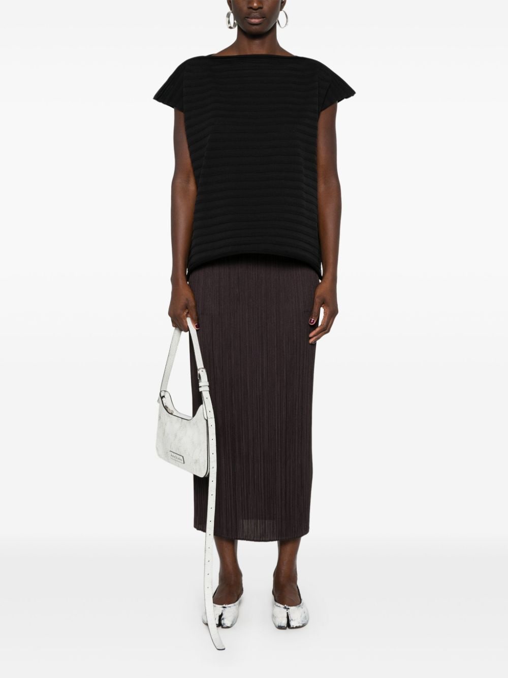 ISSEY MIYAKE Pleats Please Issey Miyake Mesh Knitted Top