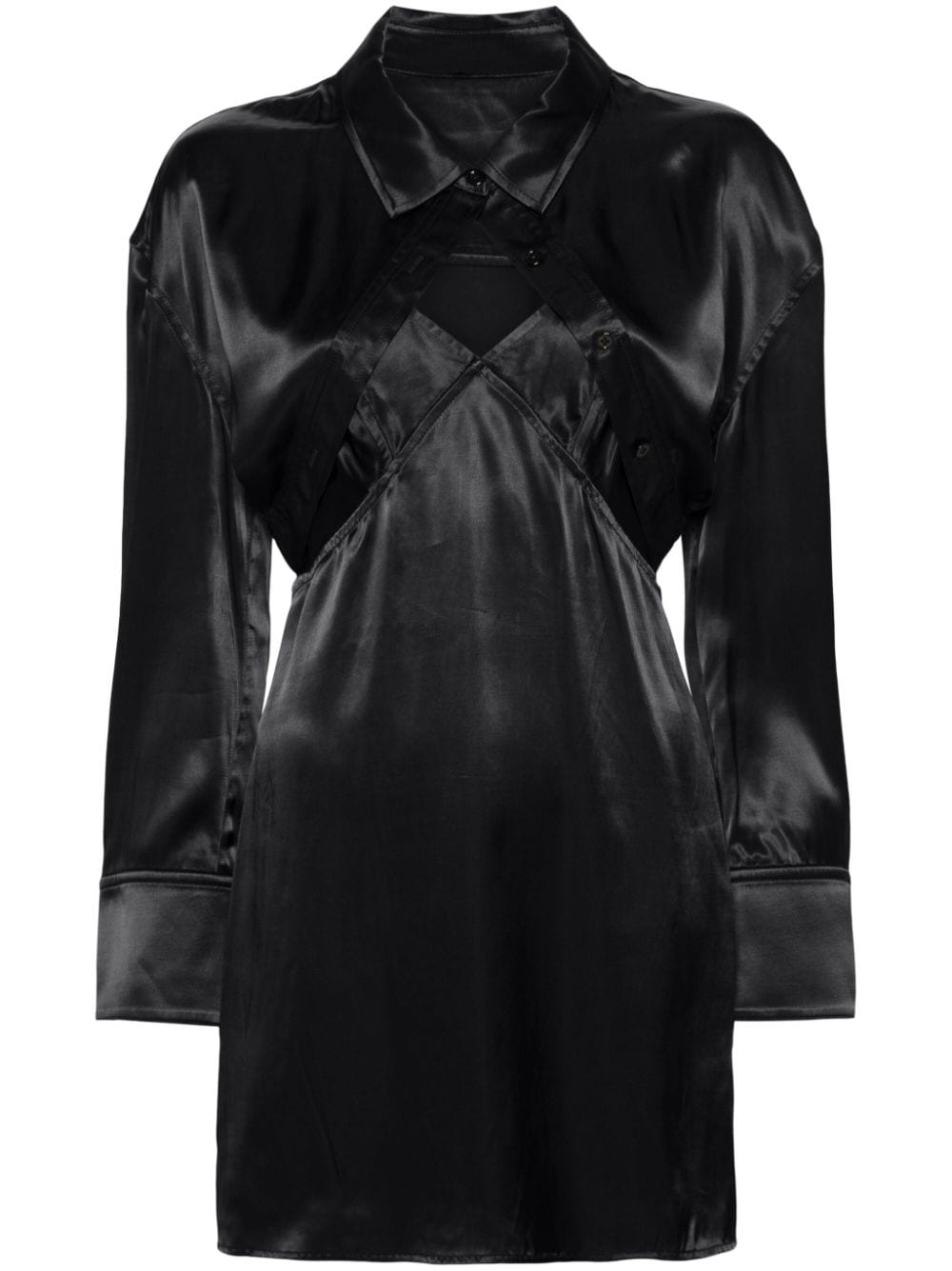 alexander wang black lace trim slip dress Alexander Wang Black Lace Combo Slip Mini Dress, Brand Size 0 1WC3236593-001 - Clothing