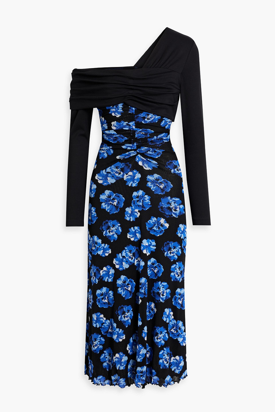 dvf one shoulder dress Diane Von Furstenberg One-Shoulder Floral-Print Midi Dress In Black - 75%  Off