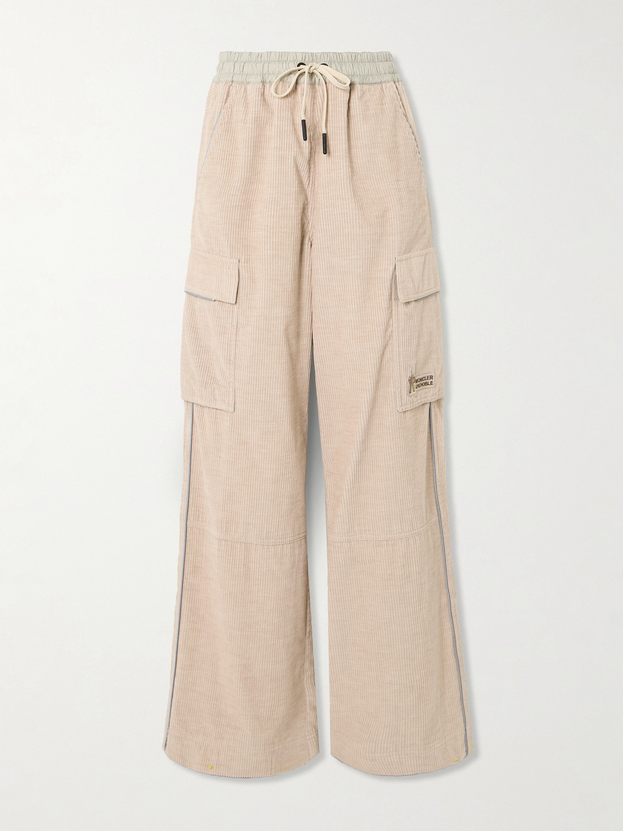 Moncler Logo Patch Corduroy Trousers - Pink | Editorialist