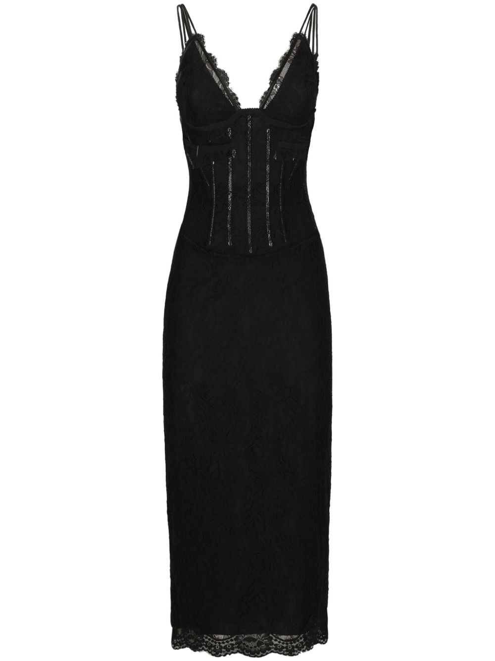 dolce gabbana black lace dress Long lace dress in Black for Women