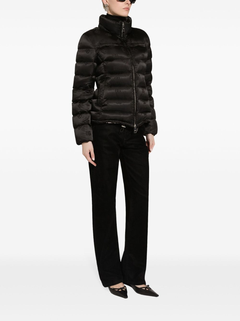 DOLCE & GABBANA Monogram-Jacquard Puffer Jacket