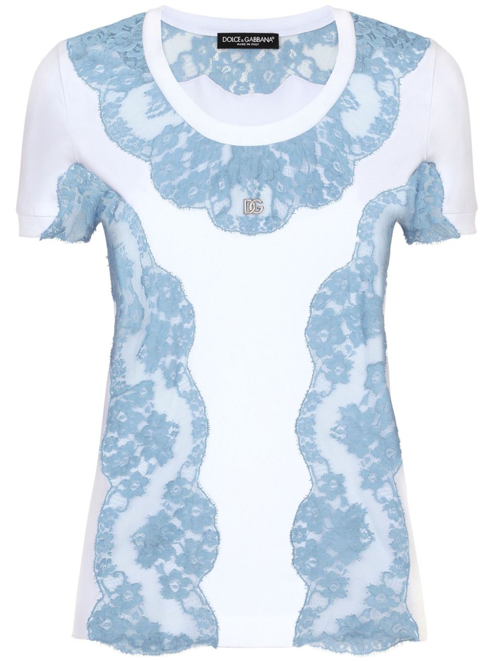 DOLCE & GABBANA DNA Lace-Detail Short-Sleeve T-Shirt