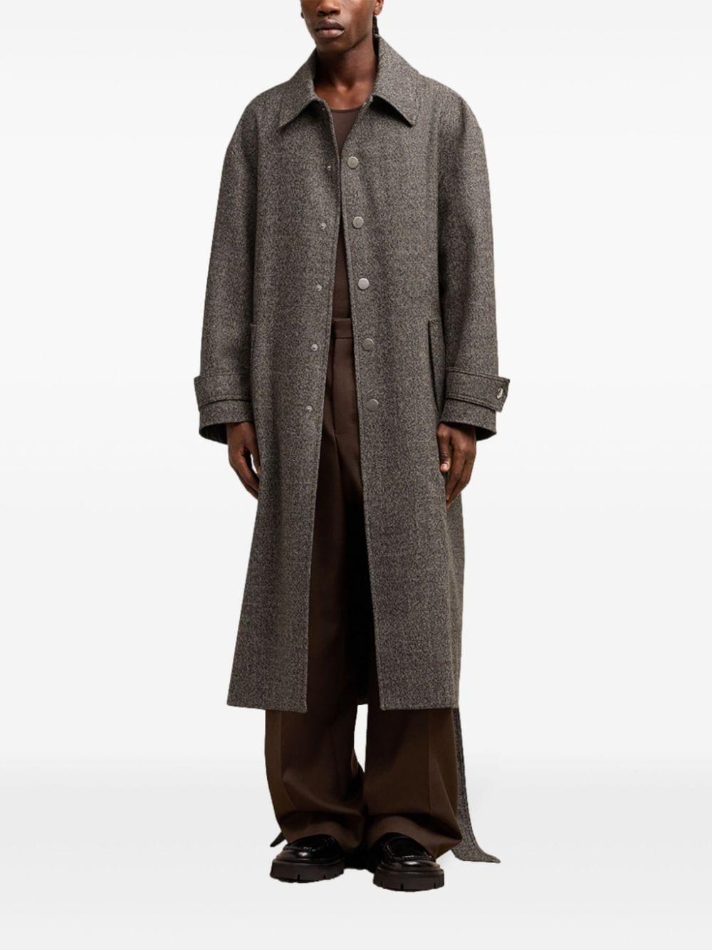 AMI AMI Paris Belted Single-Breasted Coat