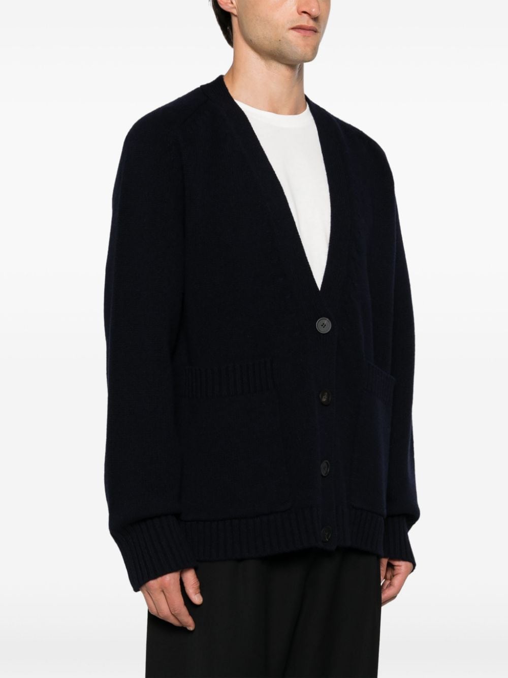 Studio Nicholson Sen Lambswool Cardigan In Blue - 63% Off