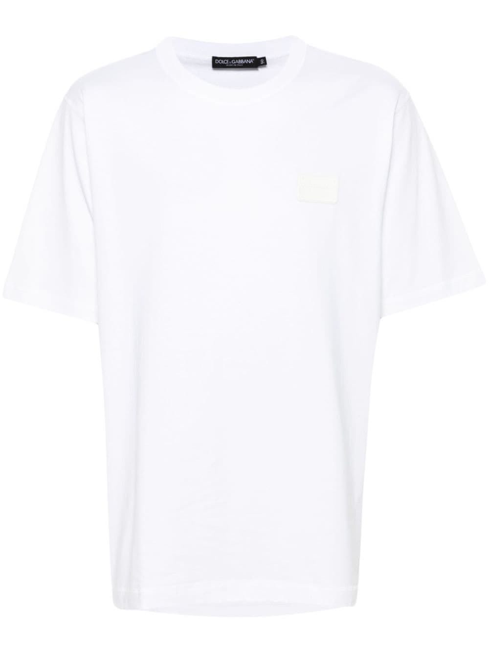 Dolce & Gabbana Logo-Tag Cotton T-Shirt - White | Editorialist