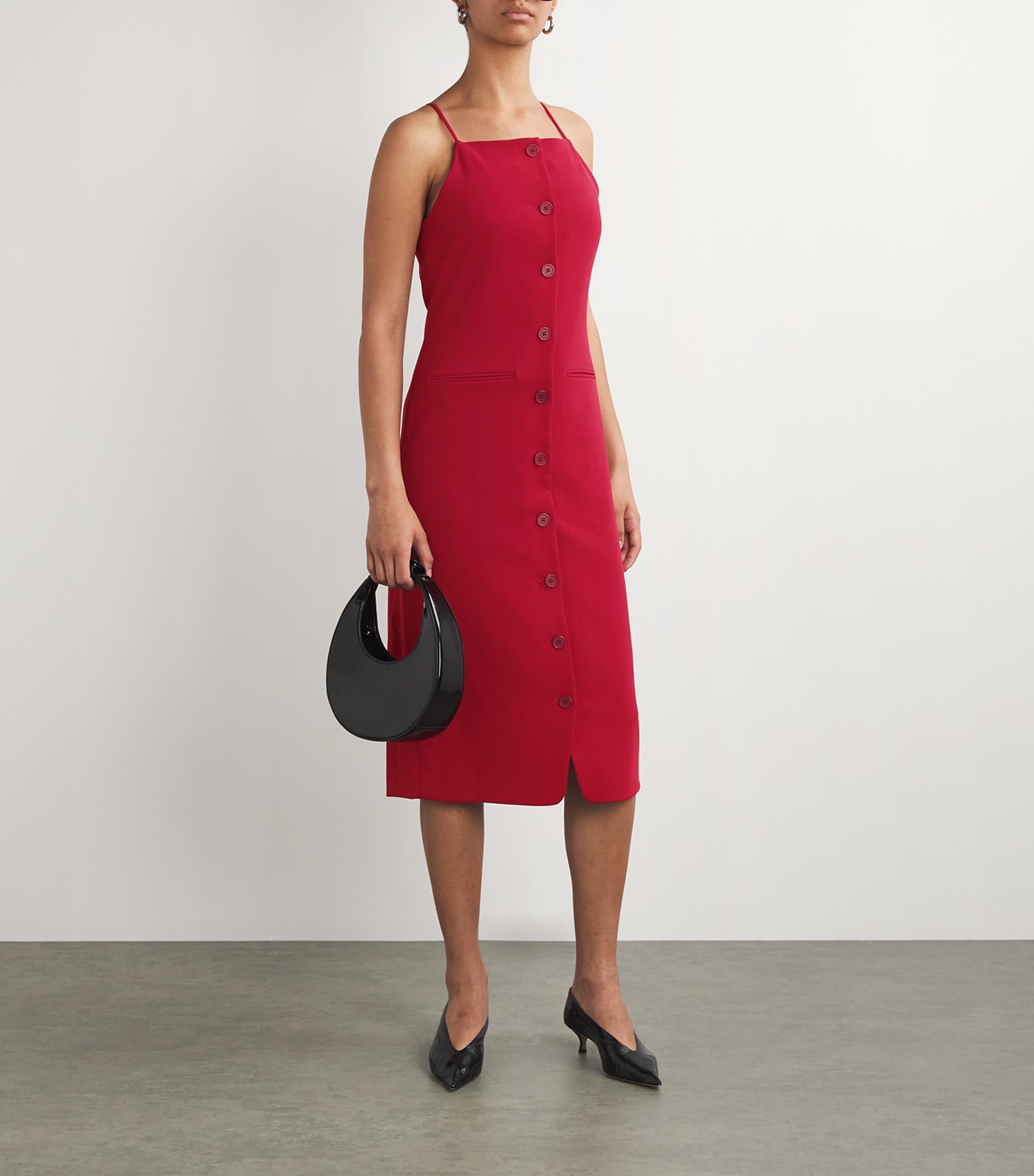 Staud Una Midi Dress In Red - 70% Off | Editorialist