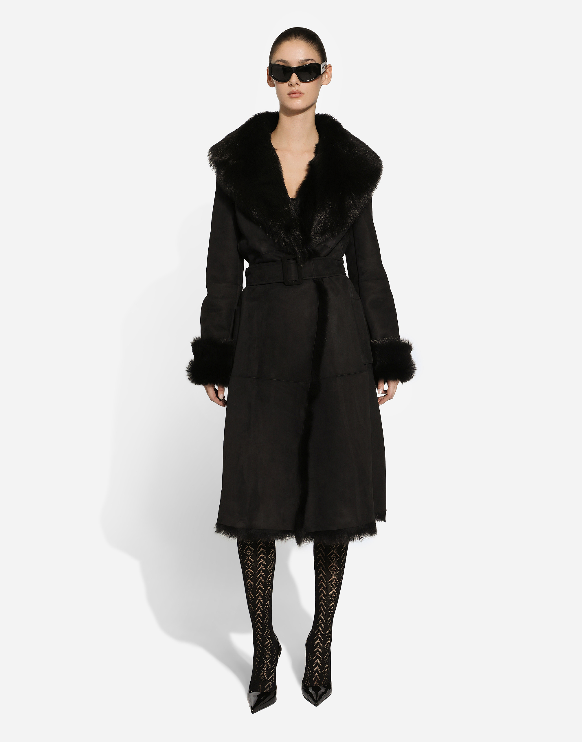 DOLCE & GABBANA Dolce & Gabbana Shearling Coat with Belt