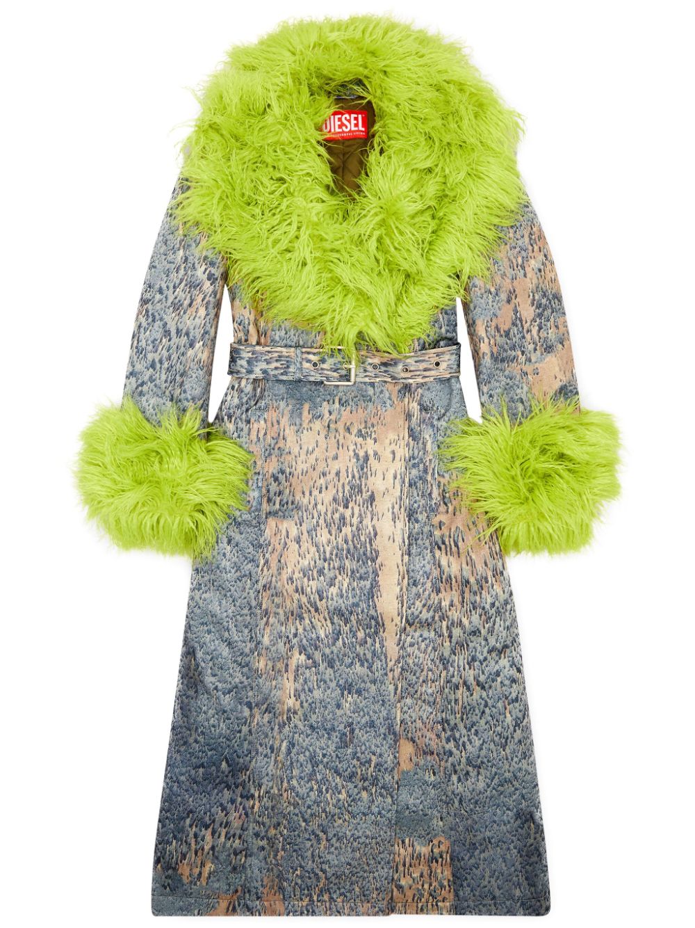 Diesel Faux-Fur Trim Jacket In Blue - 30% Off | Editorialist