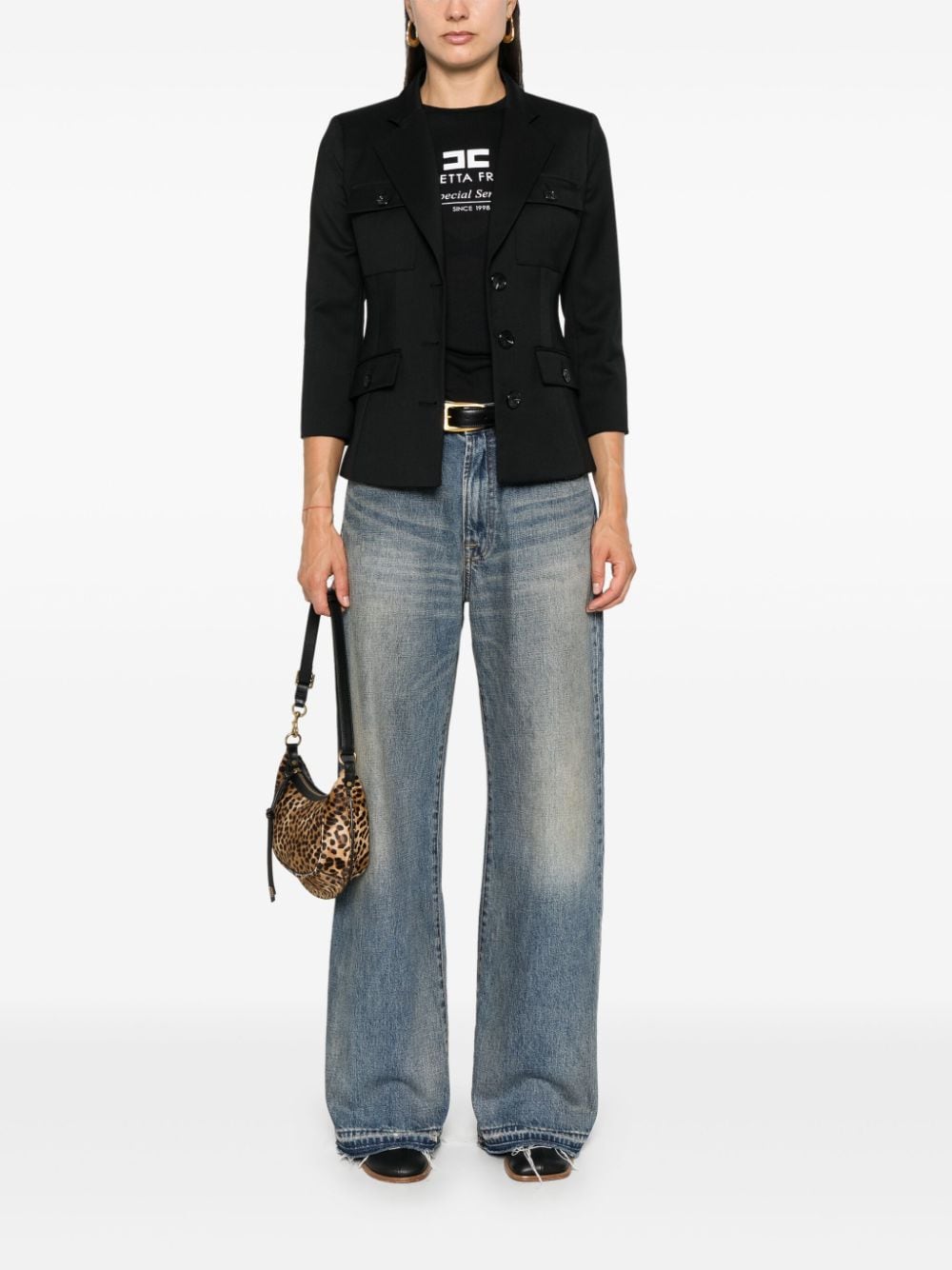 ELISABETTA FRANCHI Elisabetta Franchi Multi-Pocket Twill Blazer