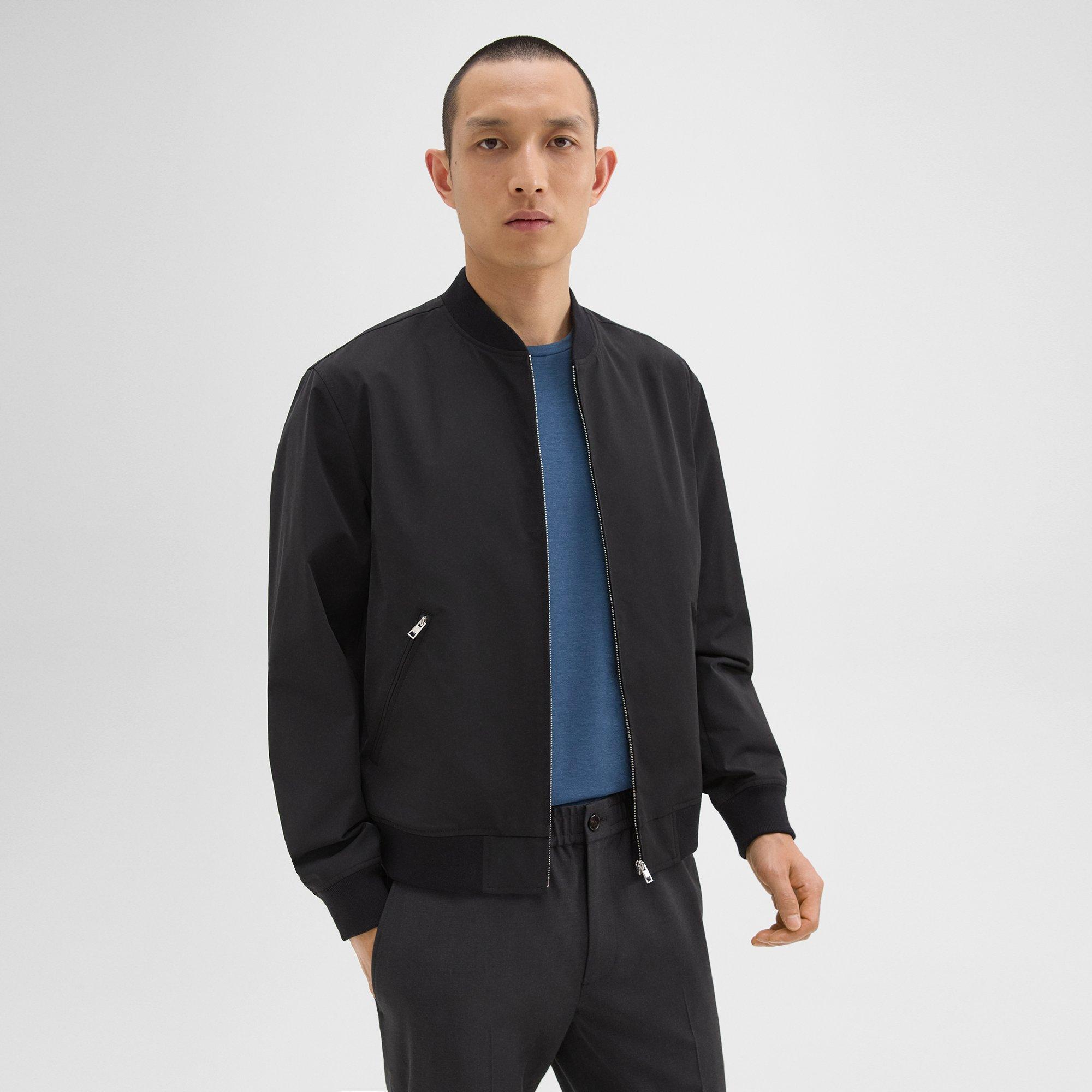Theory Tailored Bomber Jacket In Foundation Twill - Black