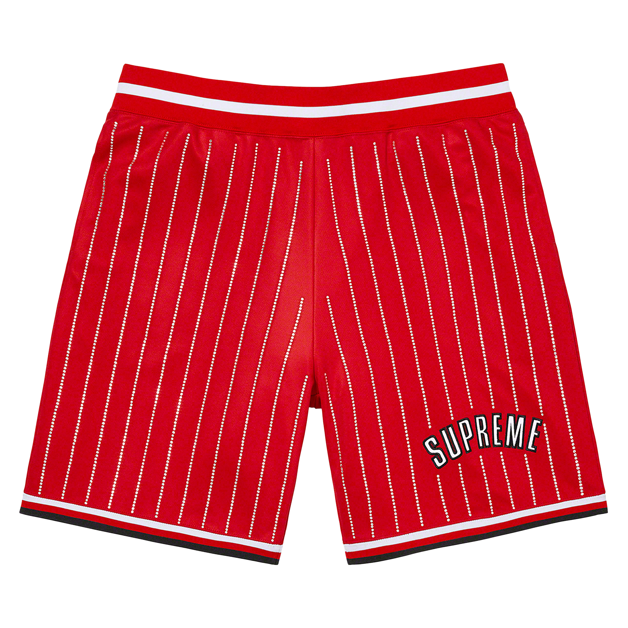 ウェア Supreme Rhinestone Basketball Shorts Red Supreme Rhinestone Stripe Basketball Shorts - Red | Editorialist