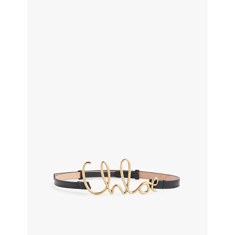 Chloé Script-Hardware Leather Belt In Black - 51% Off  display picture 3