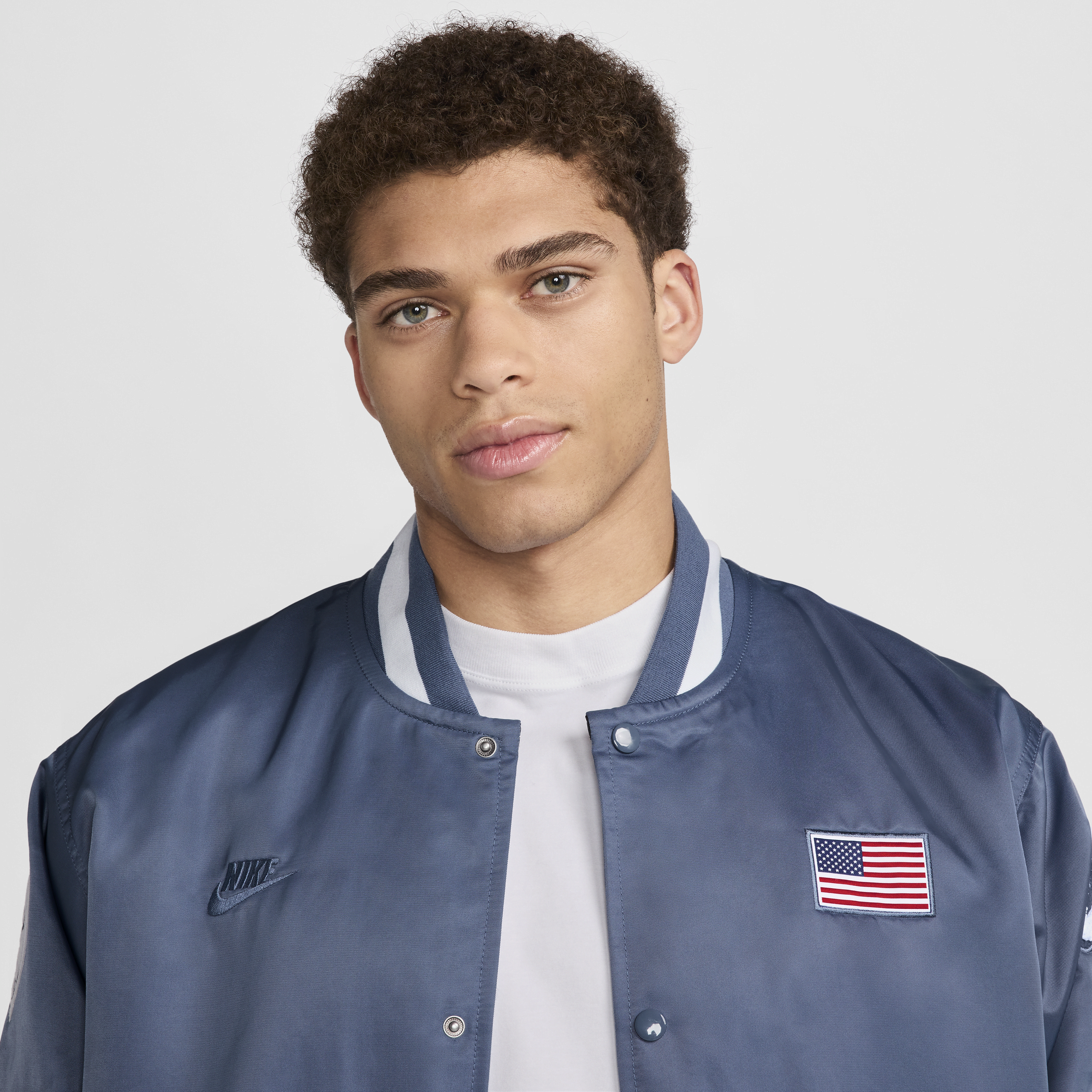 Nike Usa Dugout Breaking Satin Jacket - Blue | Editorialist