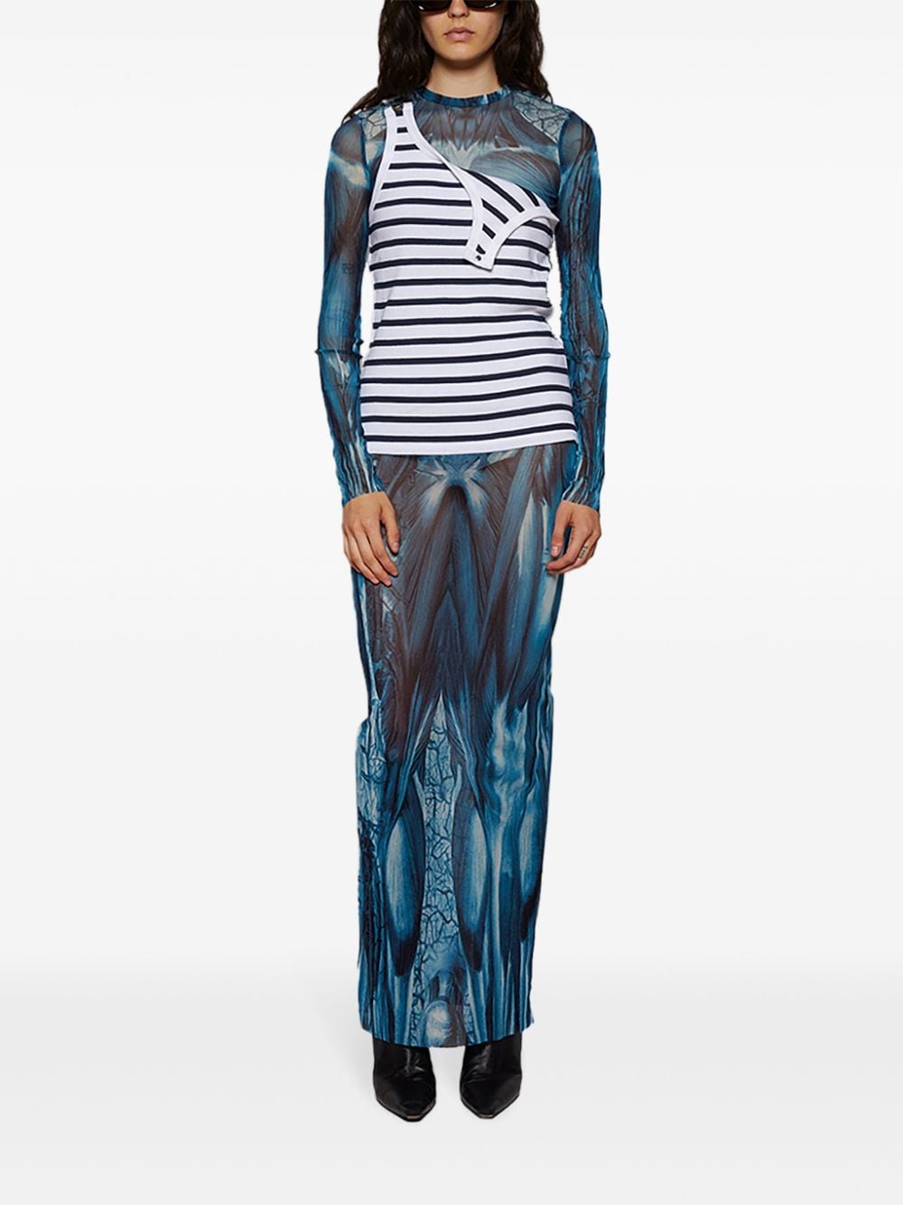 JEAN PAUL GAULTIER Jean Paul Gaultier écorché-print maxi dress