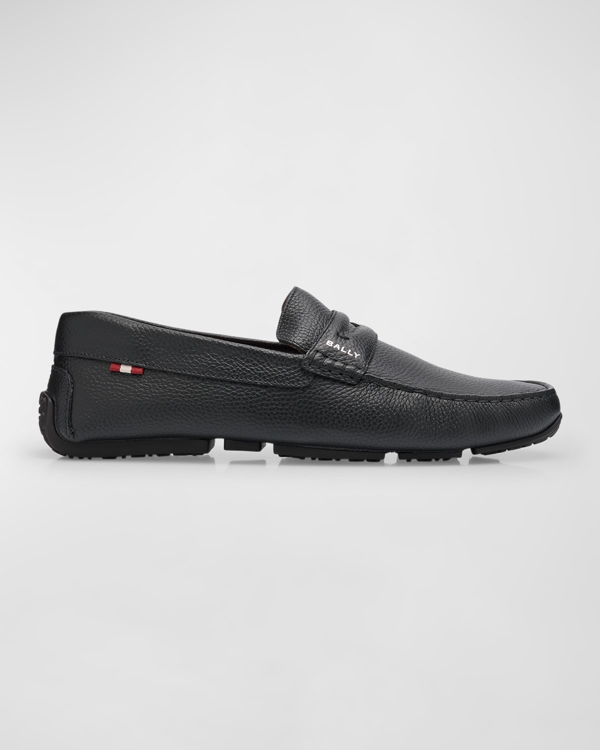 Bally Palven Grained Leather Drivers In Black - 35% Off 