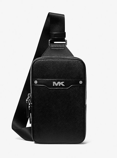 Michael Kors Rivington Leather Sling Pack In Red - 80% Off