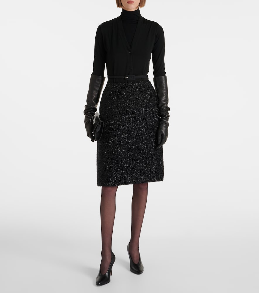 THE ROW Corinna Lamé Pencil Skirt