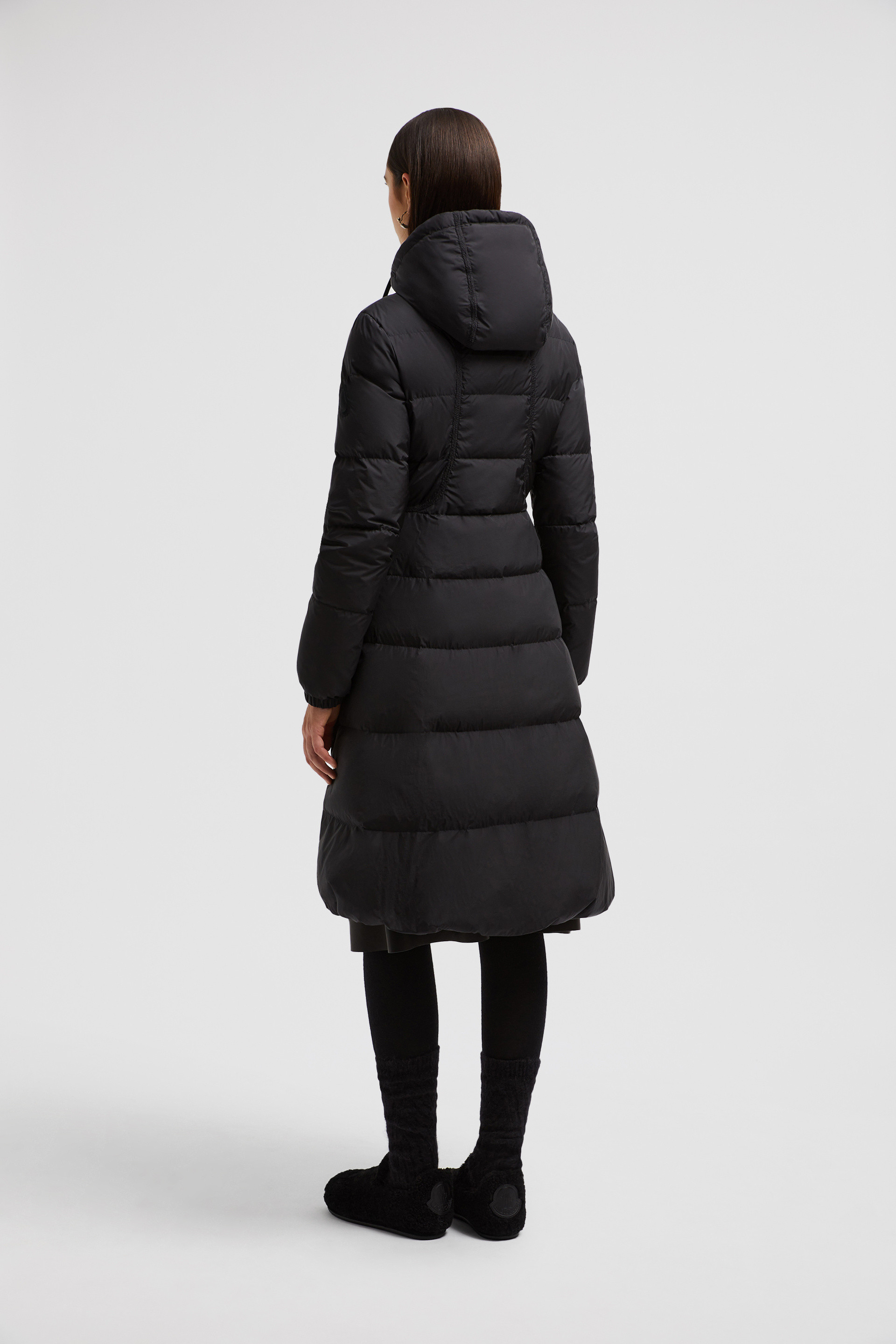 Moncler Idocrase Hooded Long Down Jacket - Black | Editorialist
