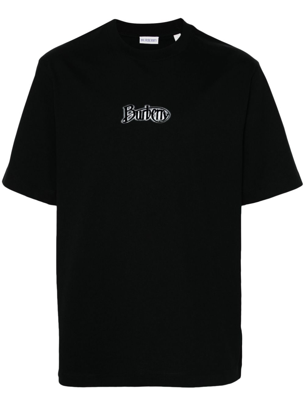 Burberry Flocked-Logo T-Shirt - Black | Editorialist