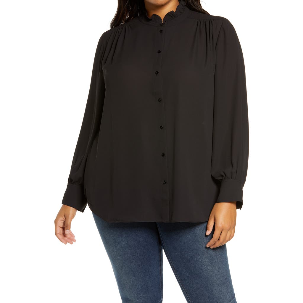 NYDJ Ruffle Neck Blouse
