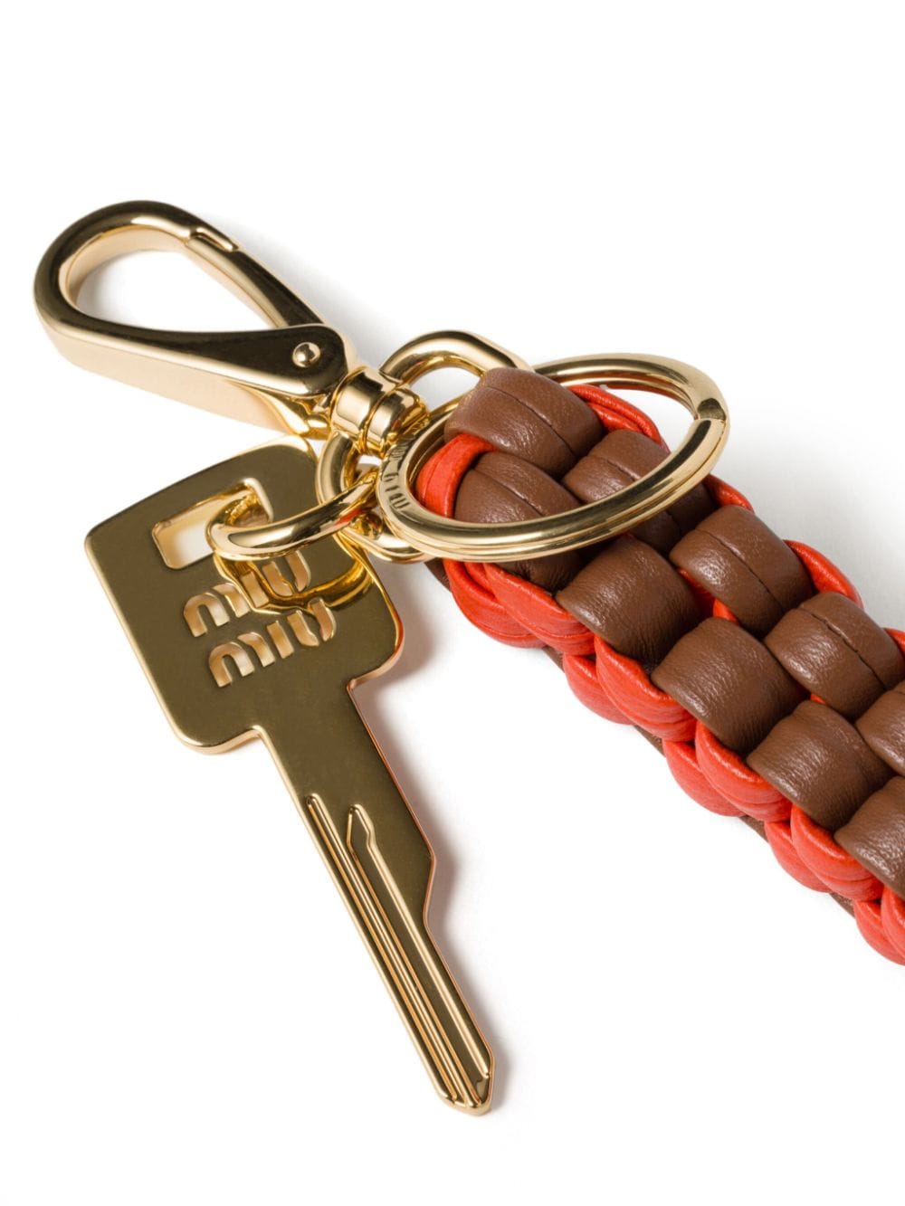 Miu Miu Leather Keychain - Brown | Editorialist