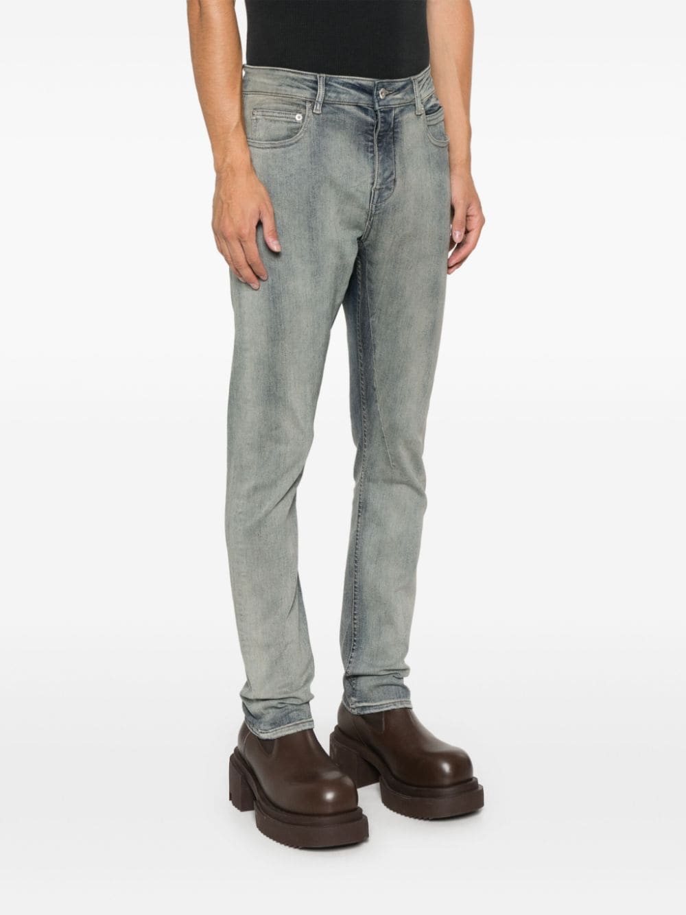 Rick Owens Detroit Cut Jeans In Blue - 48% Off | Editorialist