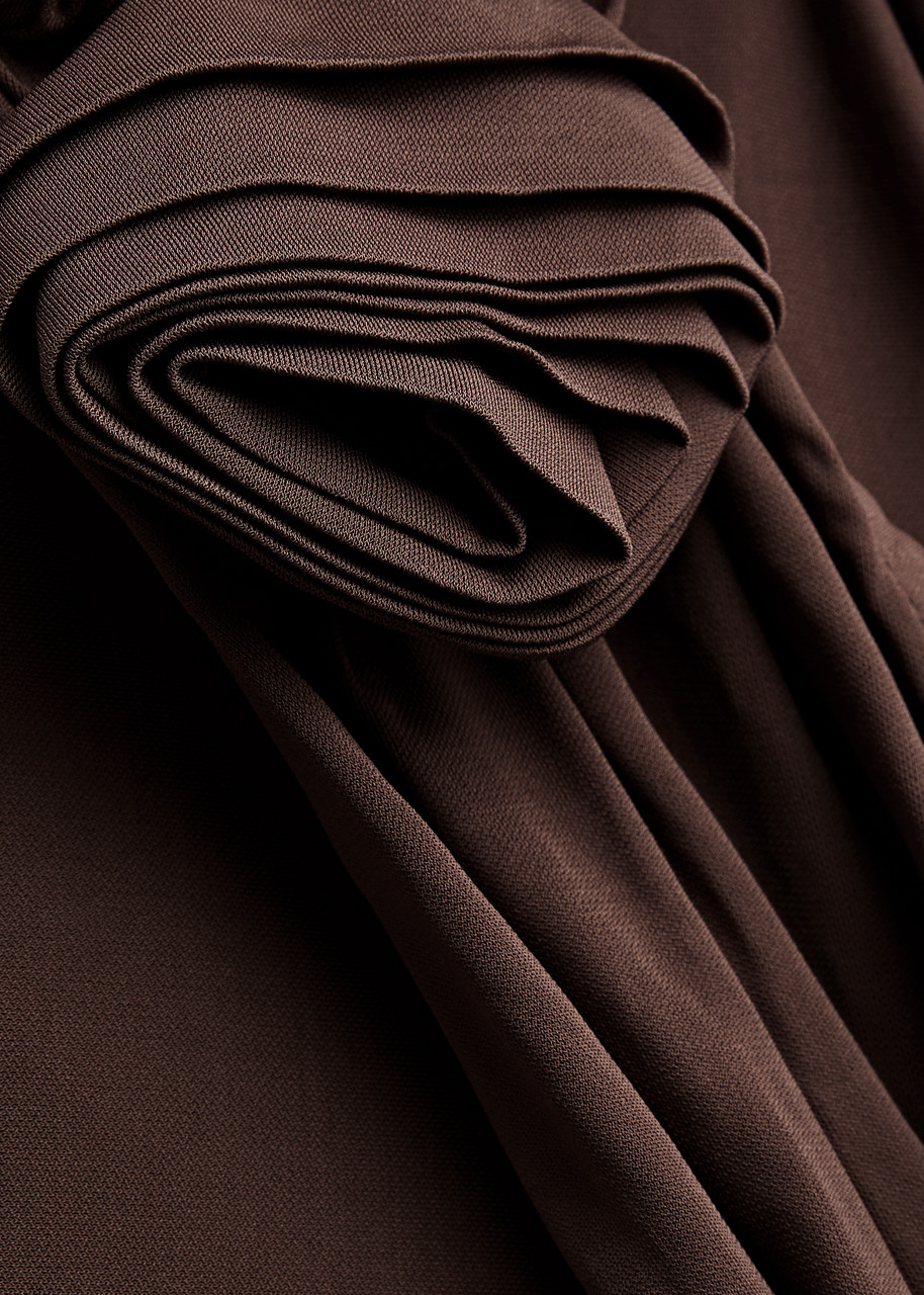 De La Vali Jacinth Draped Stretch-Jersey Maxi Dress - Chocolate |  Editorialist