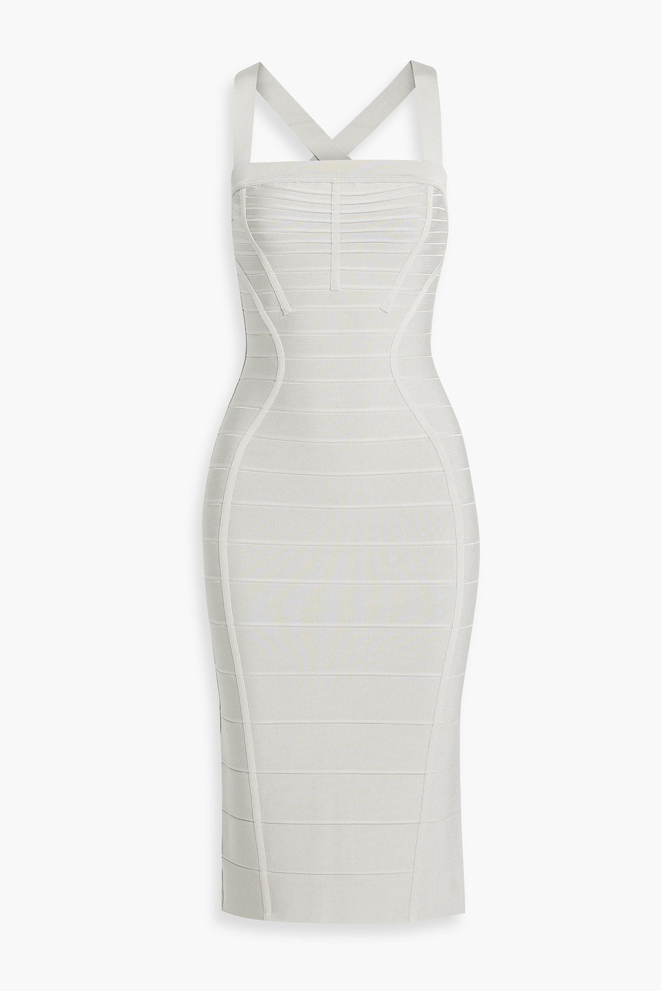 knee length dresses for ladies Sexy Key Hole Mesh White Women Bodycon Bandage Dress White / Xs main image 1