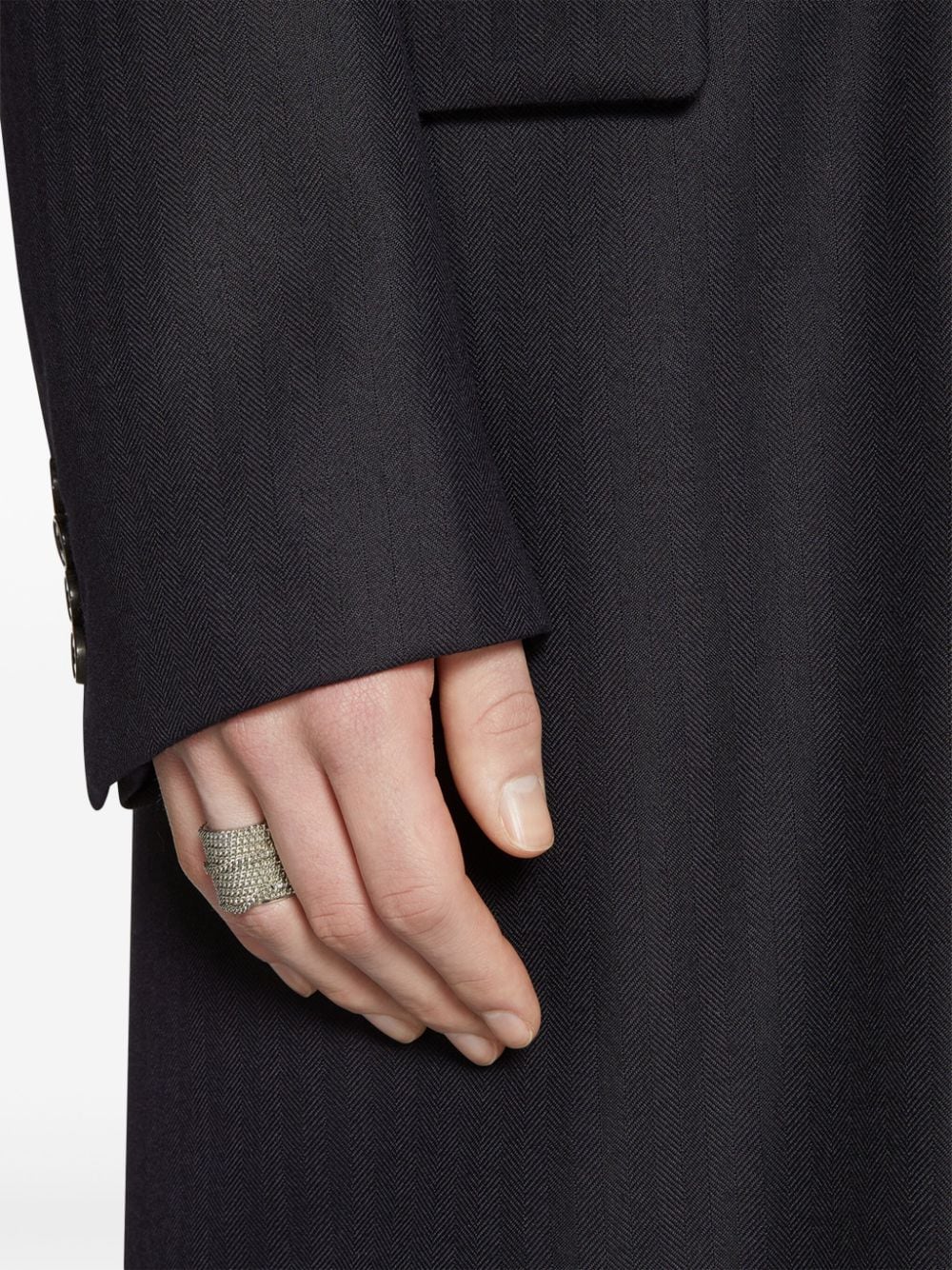 Dries Van Noten Stacked Cable-Link Ring - Silver | Editorialist