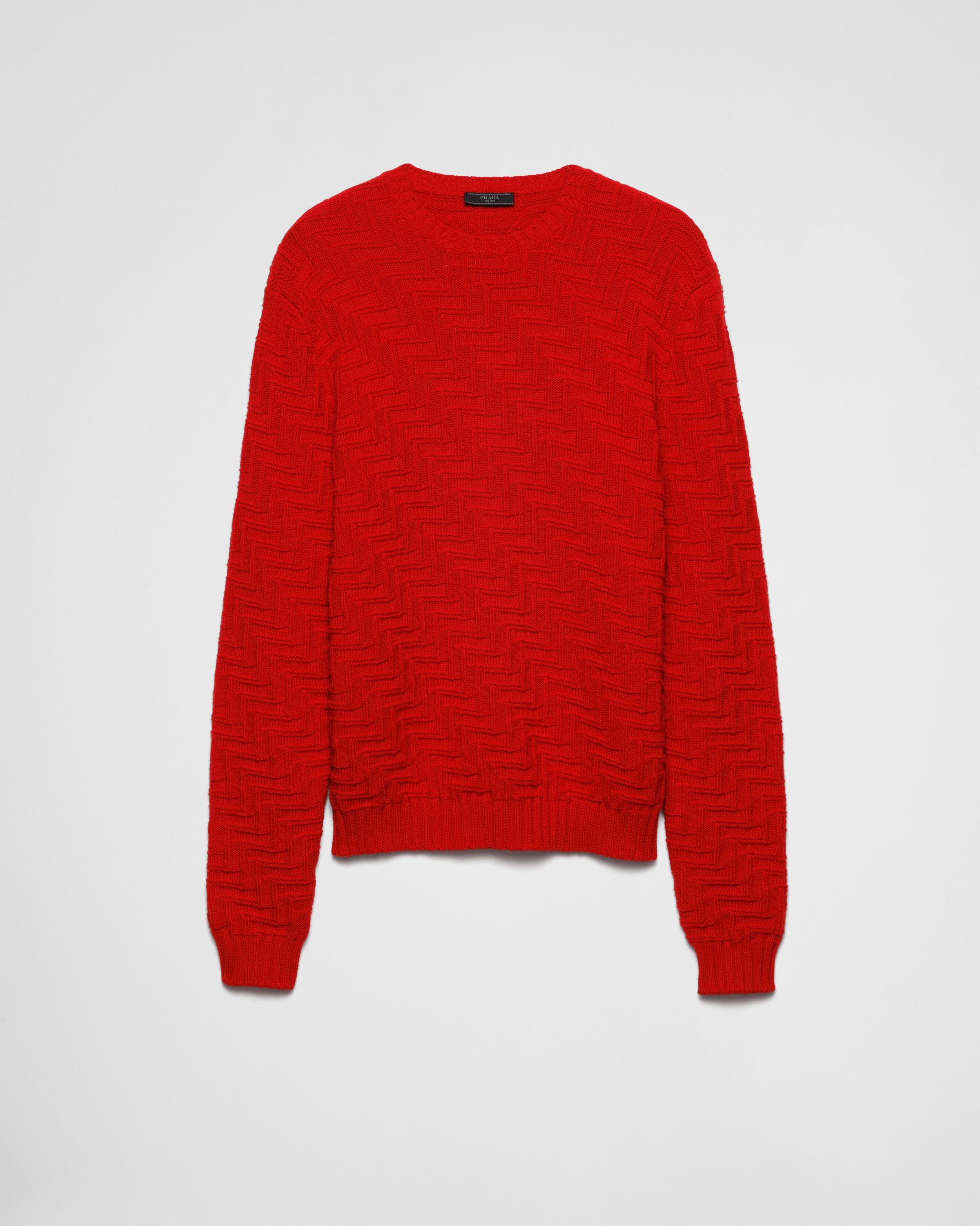 Prada Wool And Cashmere Crew-Neck Sweater - Red | Editorialist
