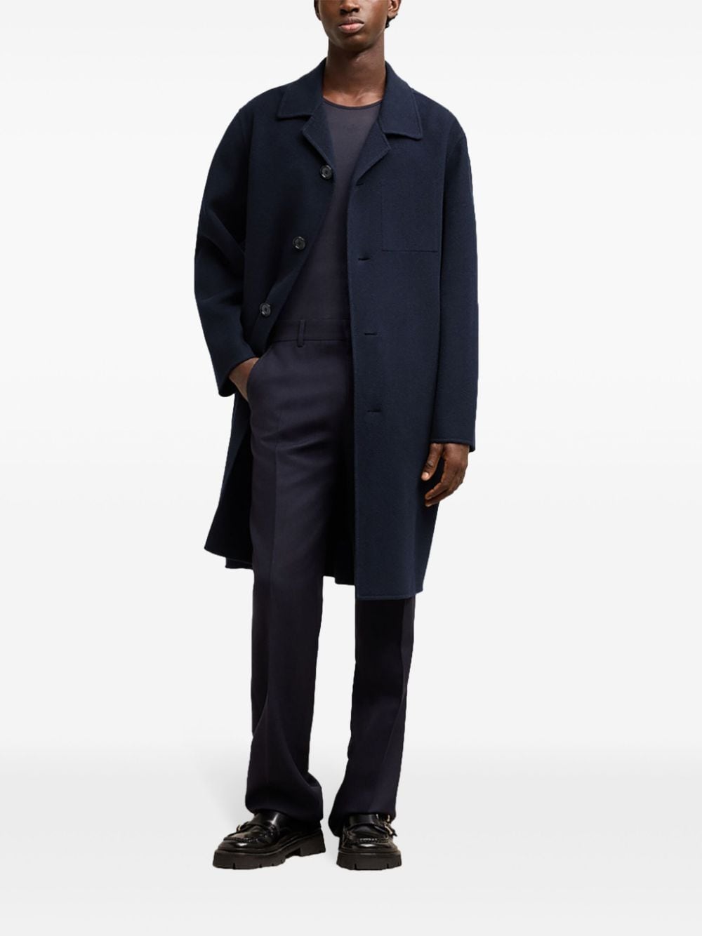 AMI AMI Paris Single-Breasted Felted Coat