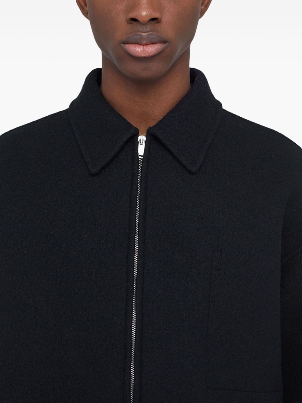 Jil Sander Zipped-Up Wool Jacket In Black - 22% Off | Editorialist