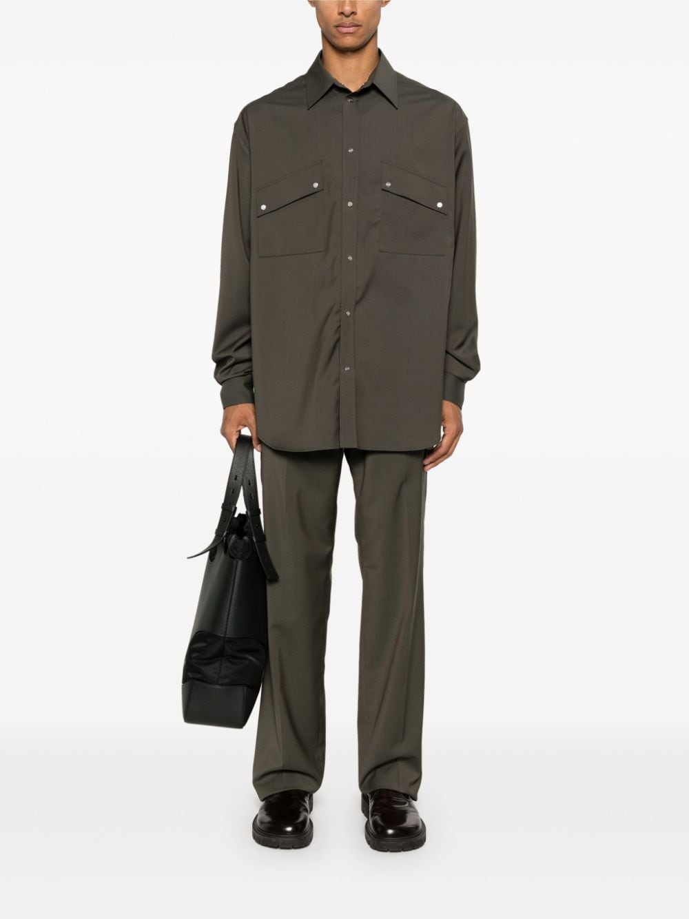 FENDI pleat-detail shirt