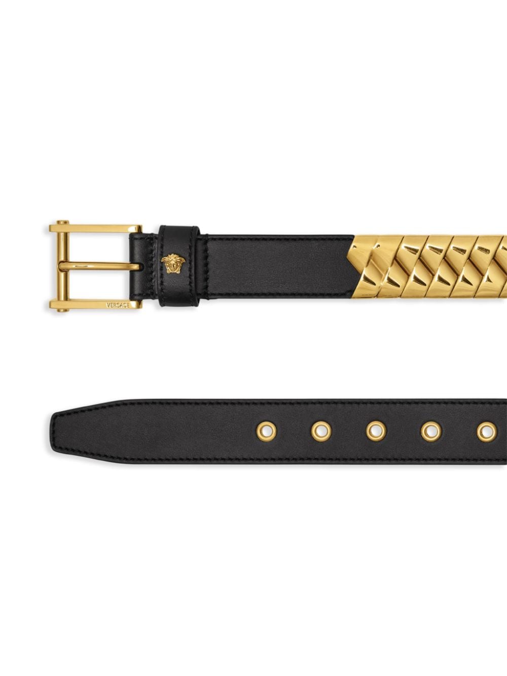 Versace Braided Leather Belt Versace Medusa Head Leather Belt | Nordstrom main image 3