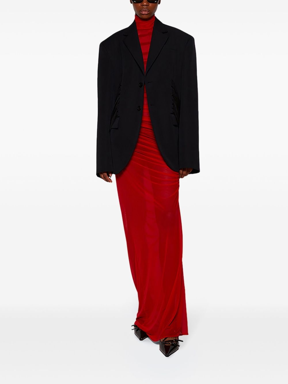 JEAN PAUL GAULTIER Jean Paul Gaultier Lace-Detail Wool Blazer